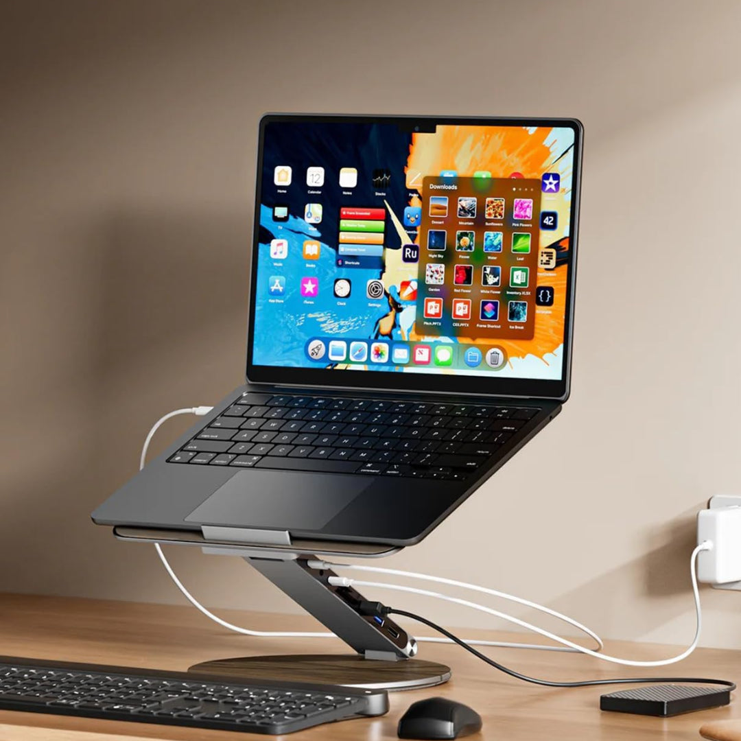 Laptop Stand Adjustable Rotating USB C Docking Station – DecorsDeluxe